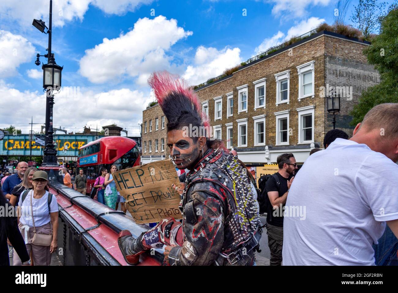 LONDON CAMDEN LOCK CAMDEN TOWN COLOURFUL PUNK AND MESSAGE ON CAMDEN ...