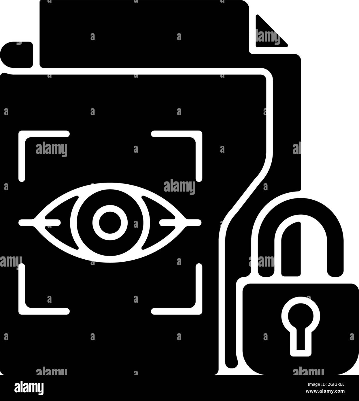 Protected biometric data black glyph icon Stock Vector Image & Art - Alamy