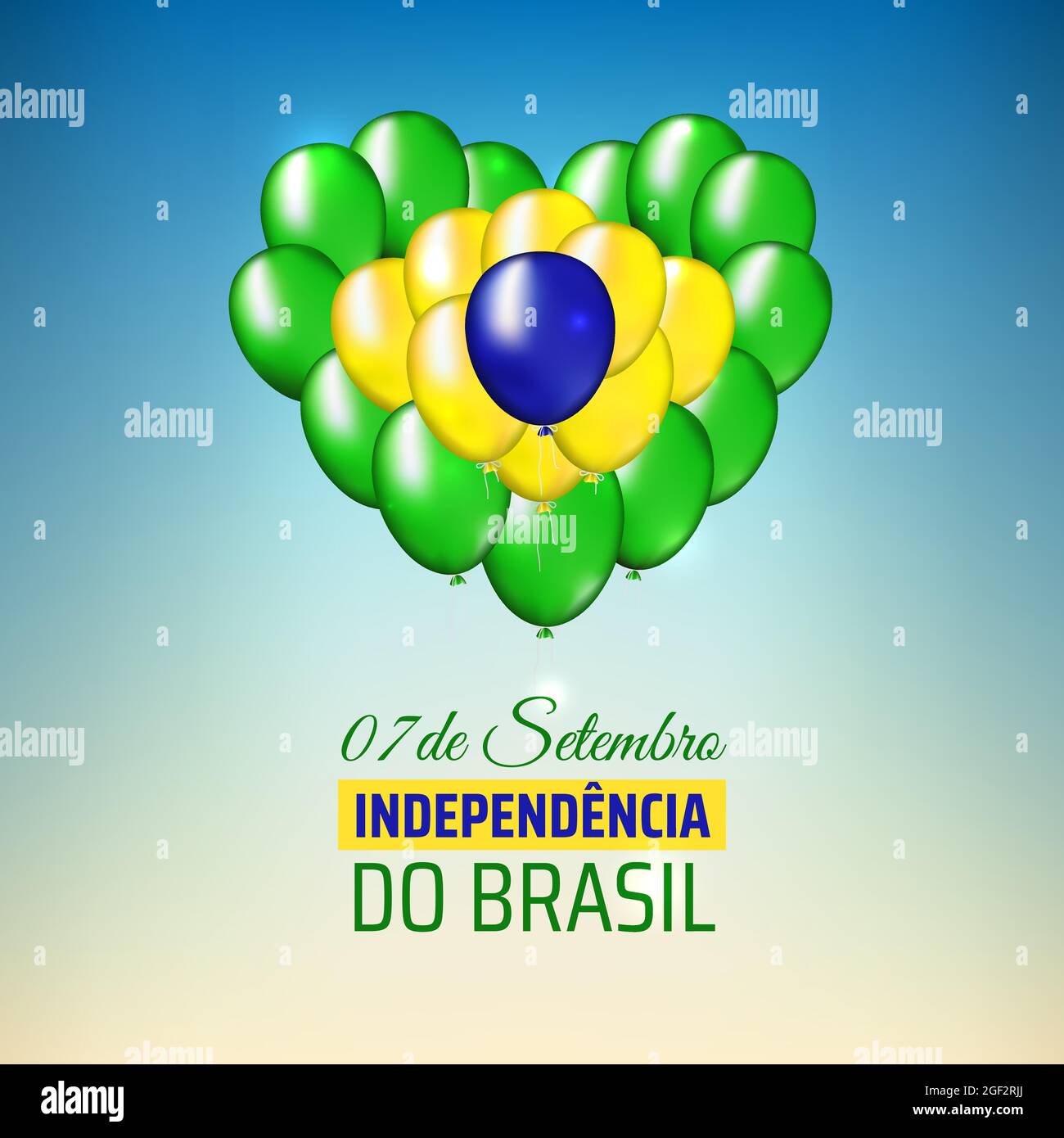 7 september, brazil independence day, vector template. Heart shaped ...