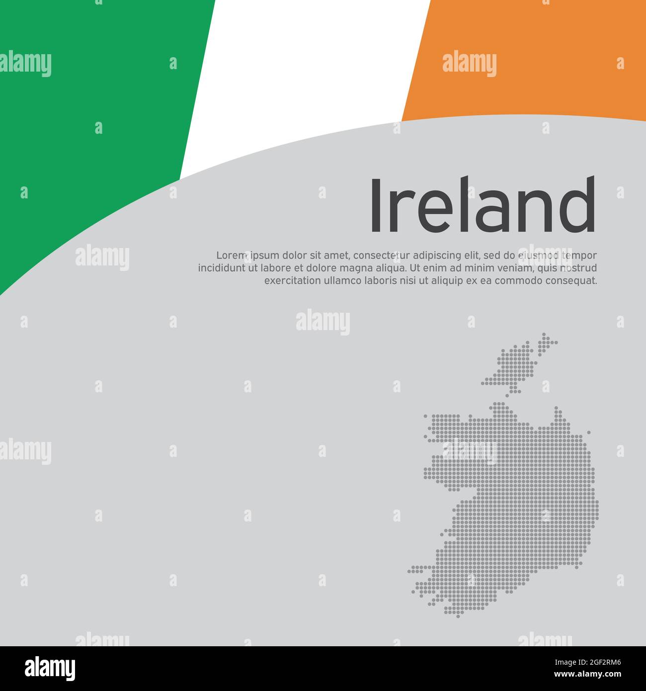 Republic of ireland wavy flag and mosaic map. Creative background for ...