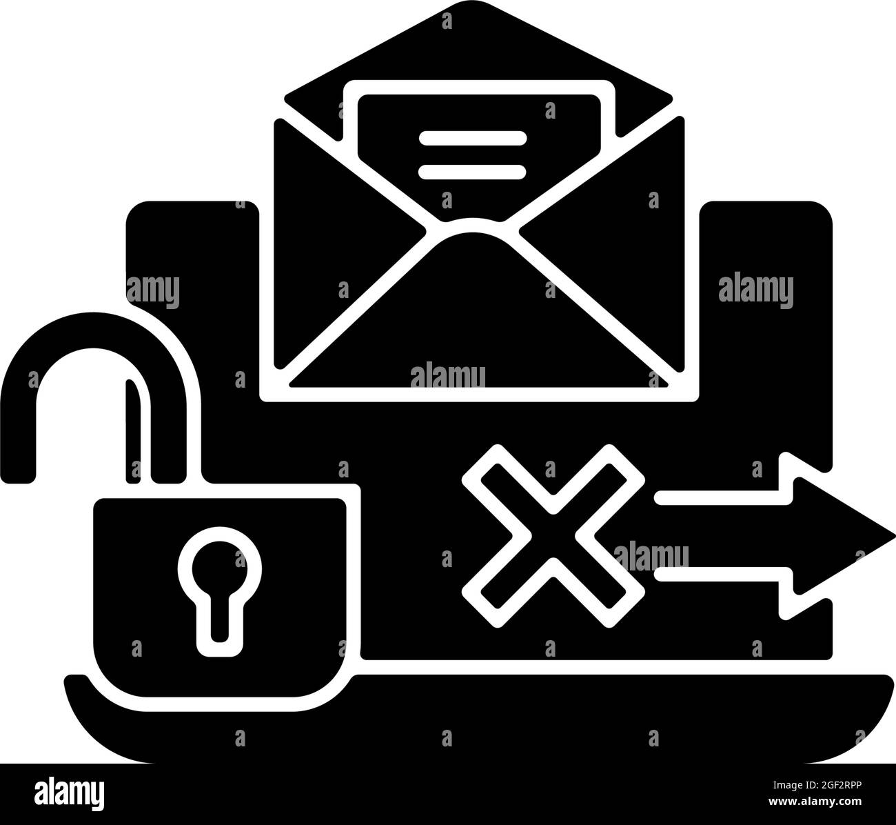 No transmission via email black glyph icon Stock Vector Image & Art - Alamy