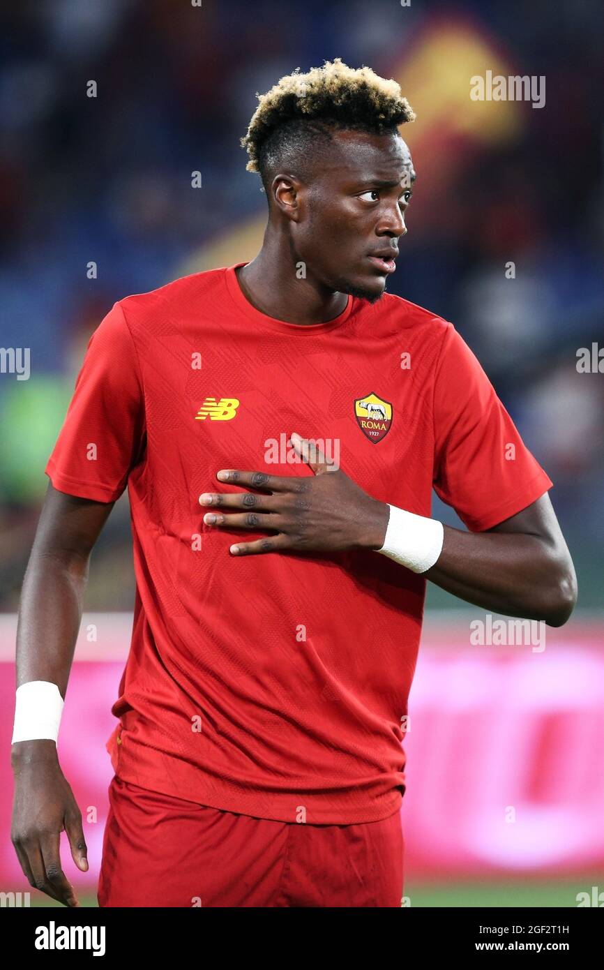 Tammy Abraham of Roma during warm up before the Italian championship ...