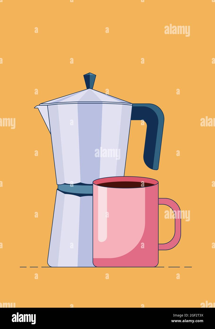 Simple Coffee Maker Cartoon