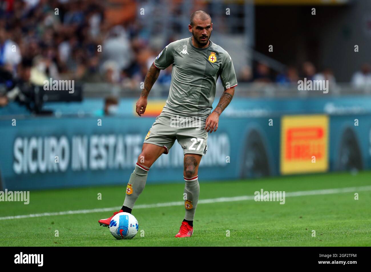 Milano, Italy. 21th August 2021. Stefano Sturaro of Genoa Cfc controls ...