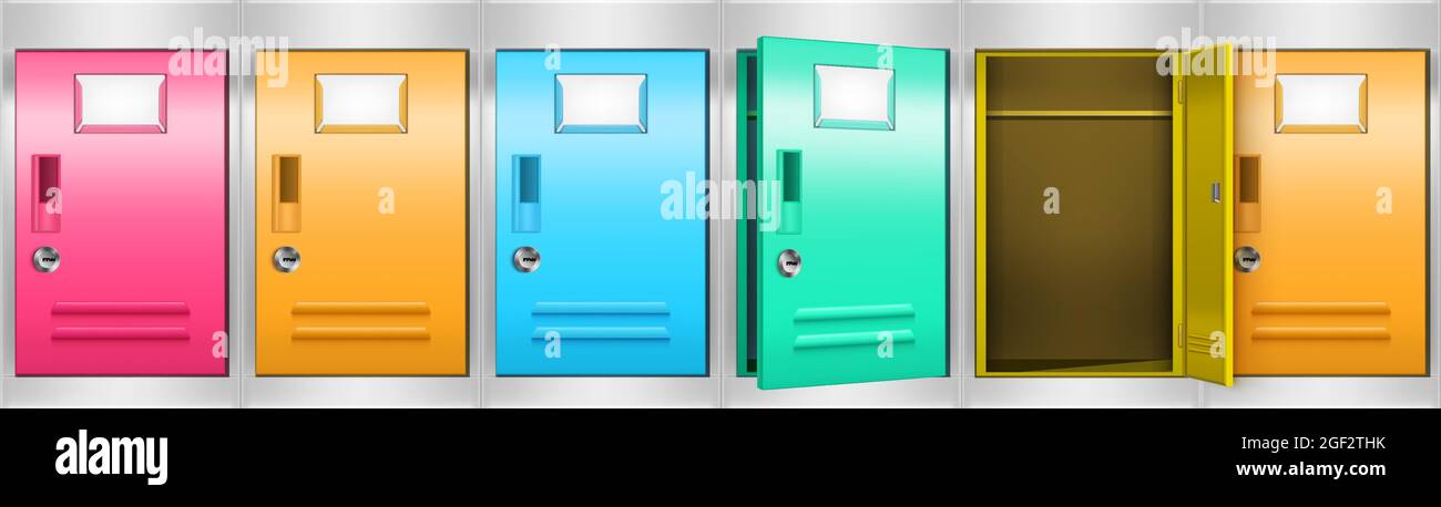 Metal locker cabinet with colored compartments Stock Vector Image & Art ...