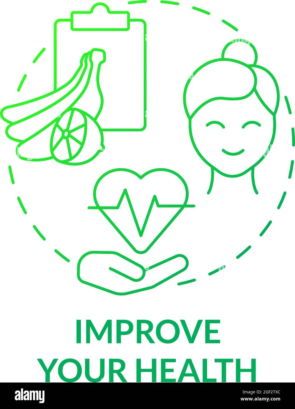 Improve your health green gradient concept icon Stock Vector Image ...