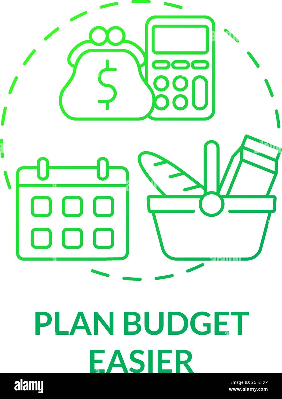 Plan budget easier green gradient concept icon Stock Vector Image & Art ...