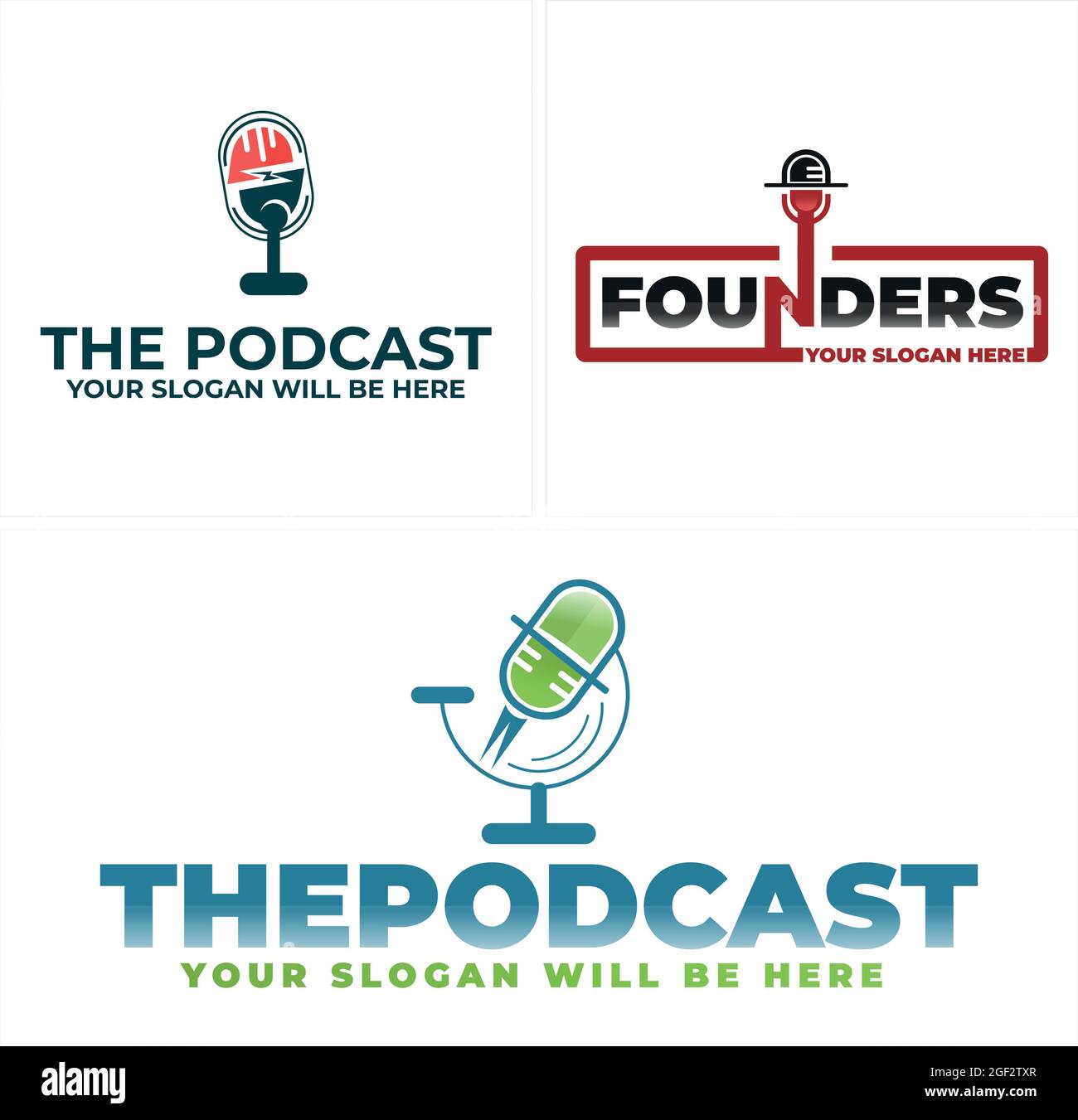 Podcast logo design vector Stock Vector Image & Art - Alamy