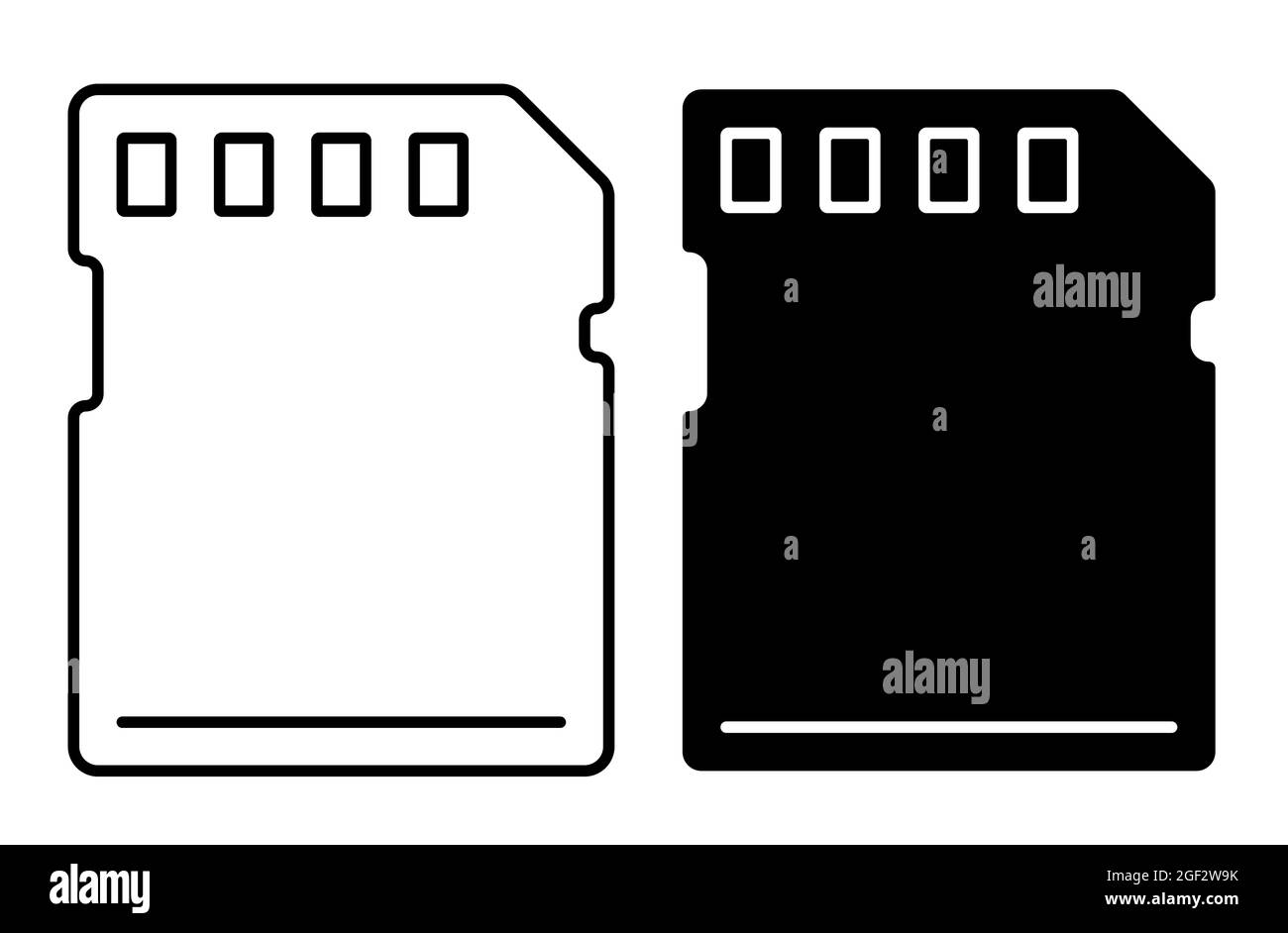 Linear icon. Memory card for storing information. Micro card for ...