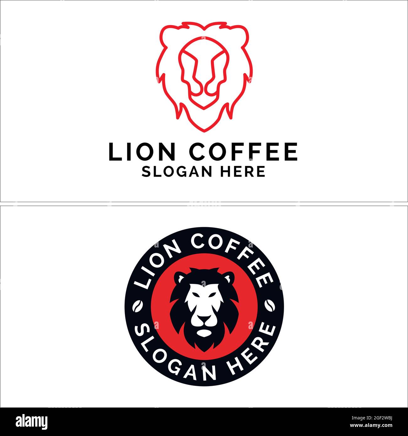 Coffee restaurant with lion head vector logo design Stock Vector Image ...