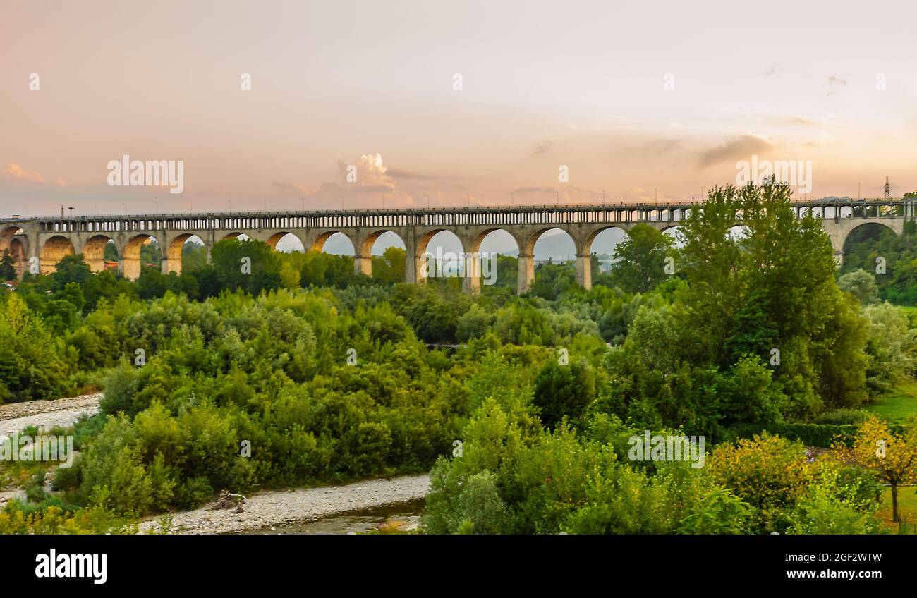 The main tourist attractions of Cuneo: the Soleri viaduct, Via Roma and ...