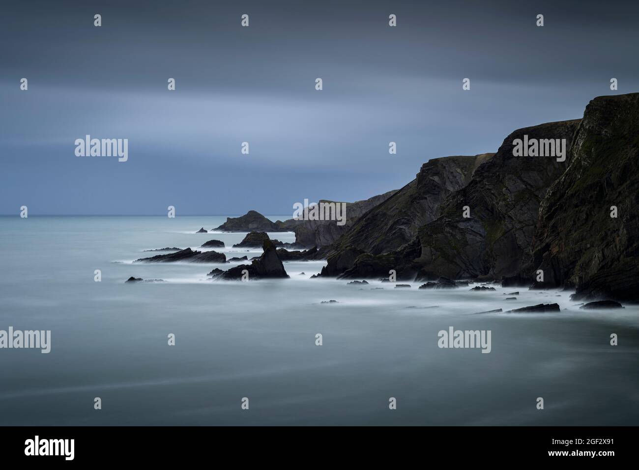 The rugged coastline at Hartland Quay on the North Devon Coast National ...