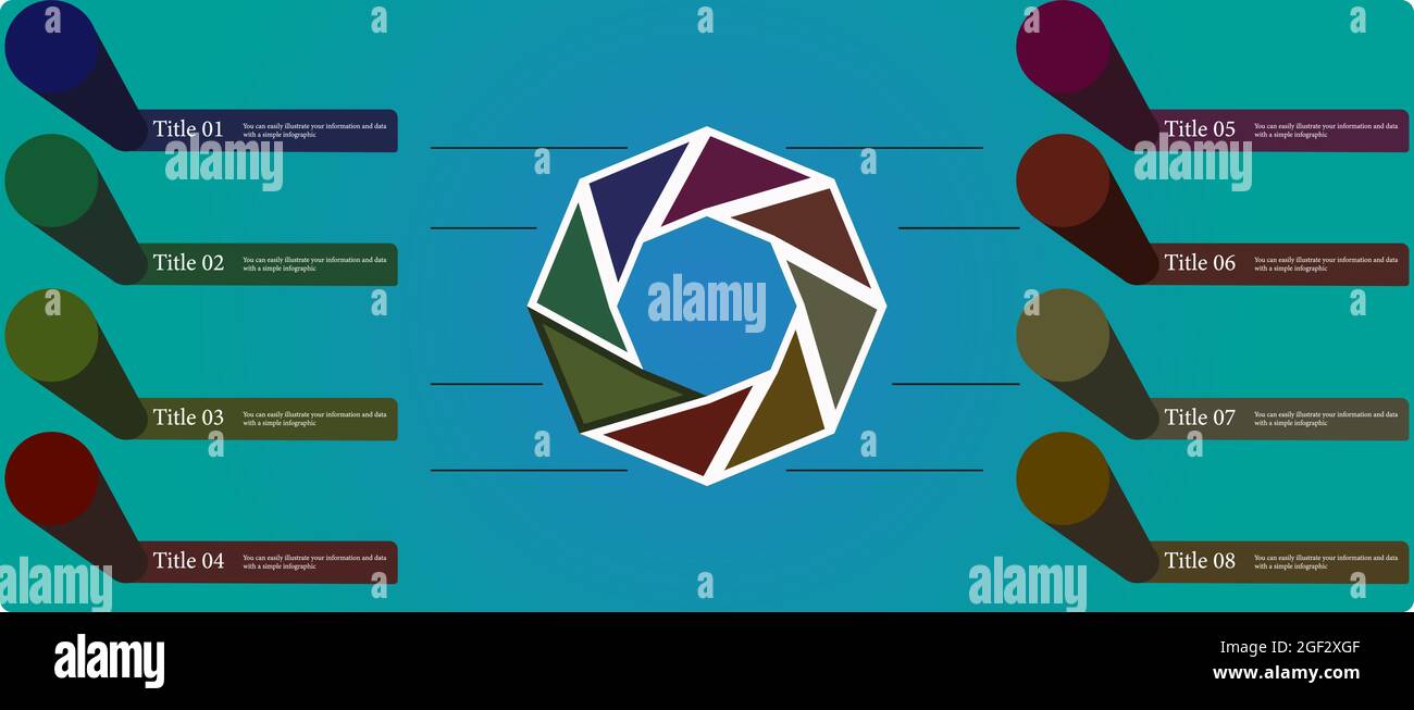 An infographic design that shows eight text boxes that you can put the ...