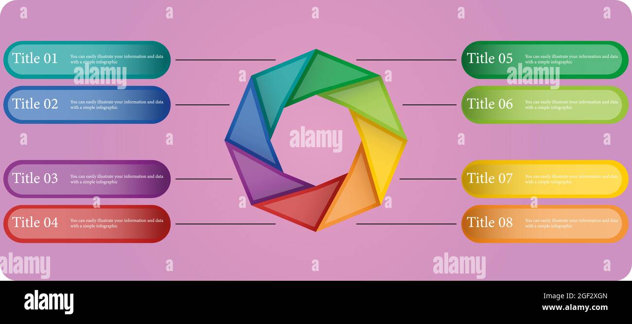 An infographic design that shows eight text boxes that you can put the ...