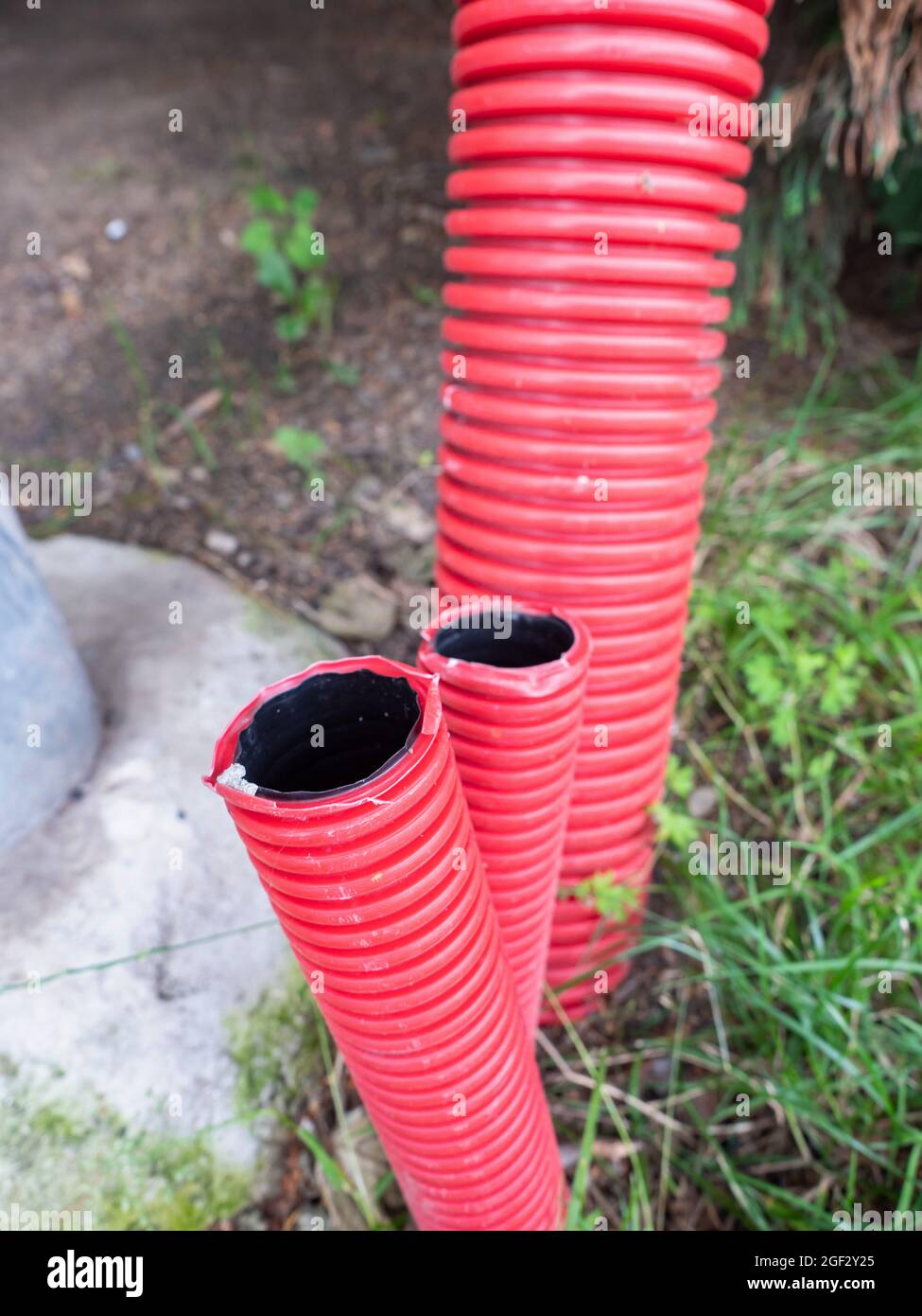 Red plastic tubing underground cable hi-res stock photography and ...