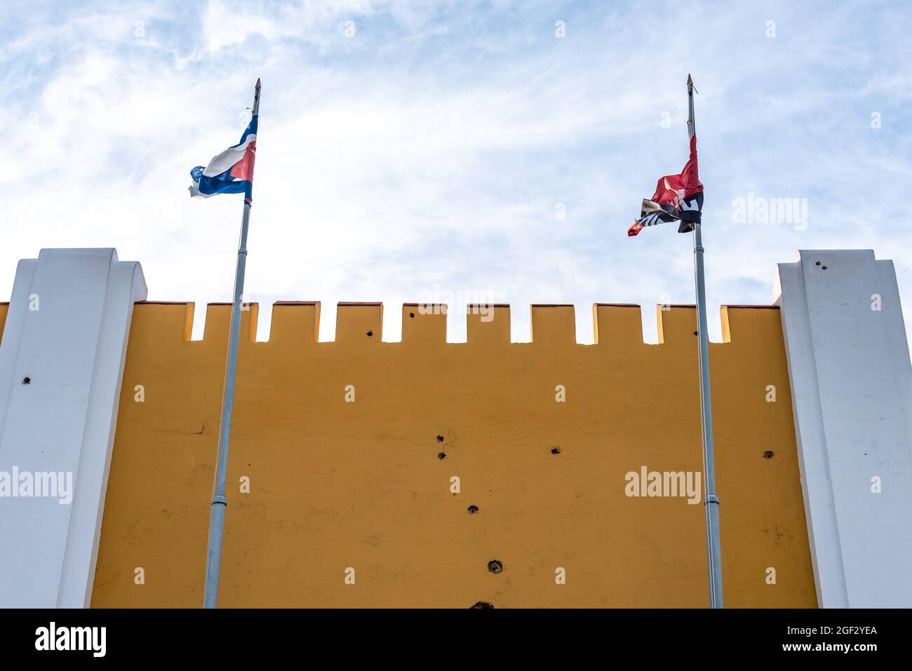 Exterior architecture feature of a military fortified building known as ...