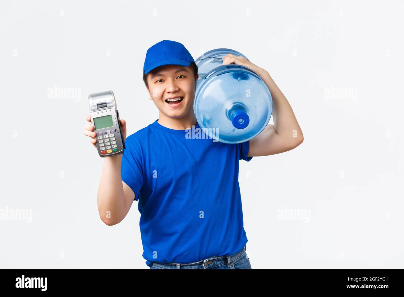 Water delivery service worker carry hi-res stock photography and images ...