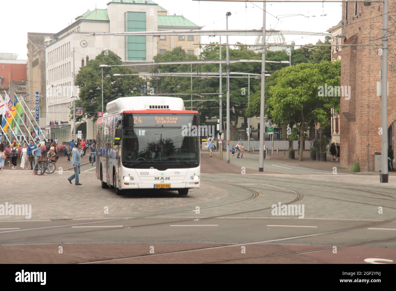 HTM citybus line 24 in the city center of The Hague in Netherlands ...
