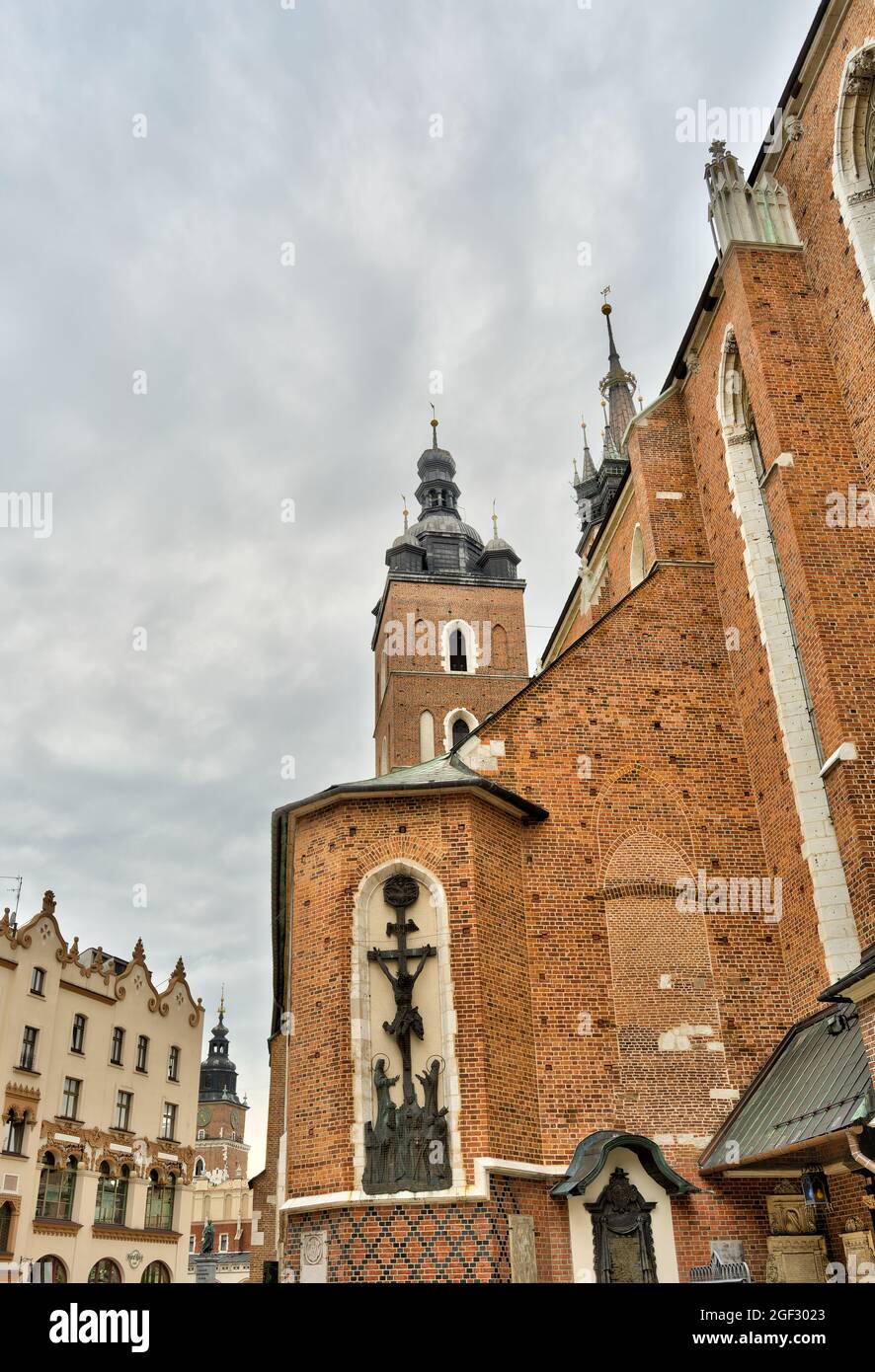 Krakow Old Town in cloudy weather, HDR Image Stock Photo - Alamy