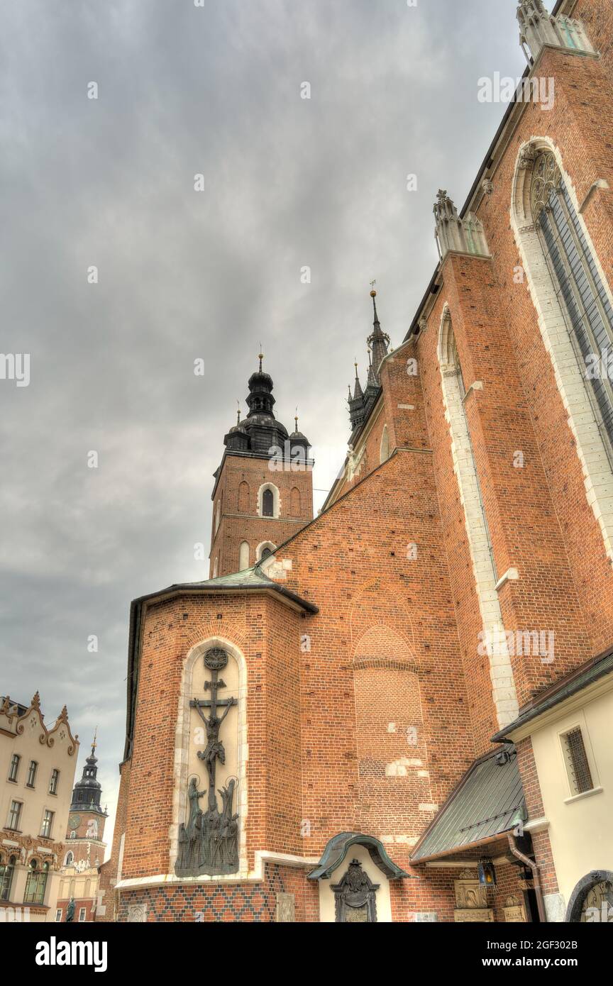 Krakow Old Town in cloudy weather, HDR Image Stock Photo - Alamy