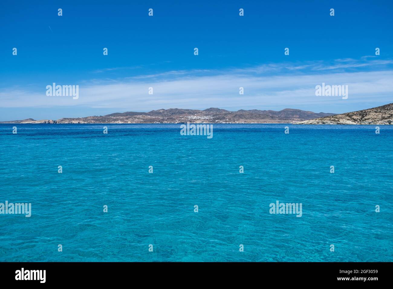 Polyaigos island volcanic white rocks formations transparent Aegean ...