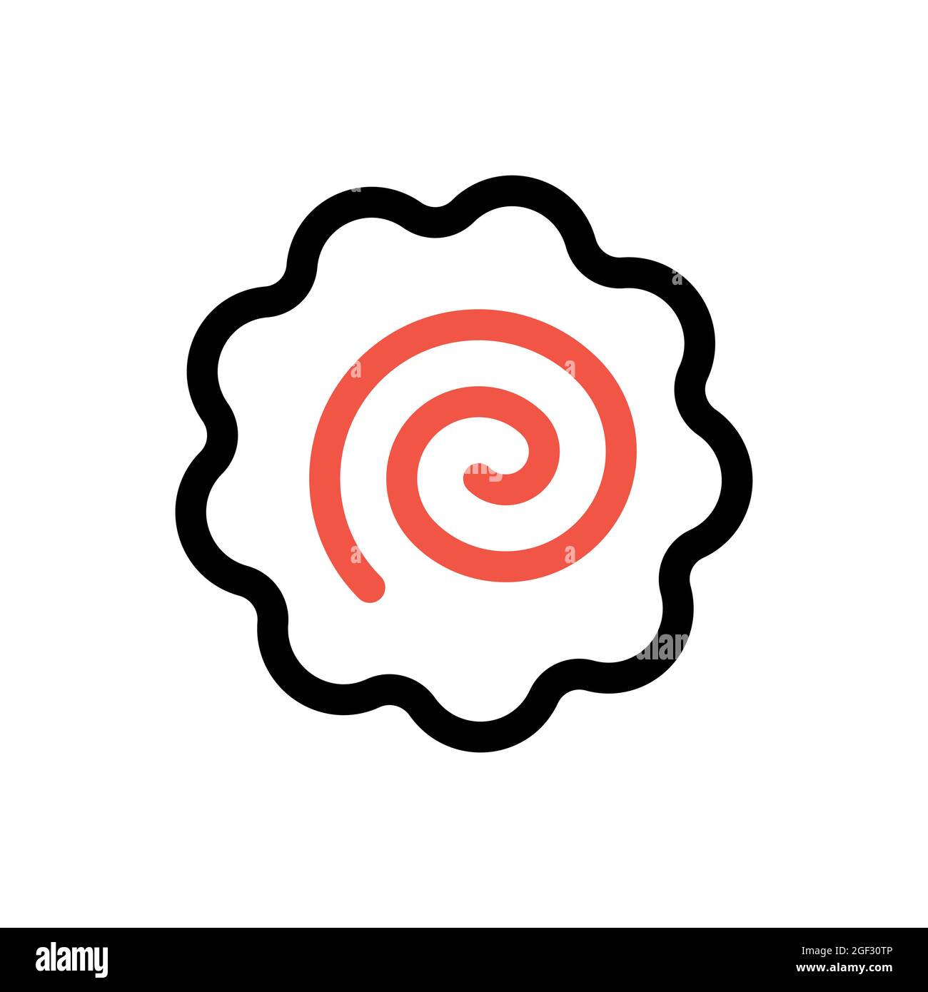 Narutomaki or kamaboko surimi vector outline icon Stock Vector Image ...