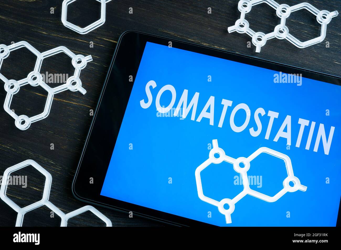 Somatostatin hormone word and the chemicals models Stock Photo - Alamy