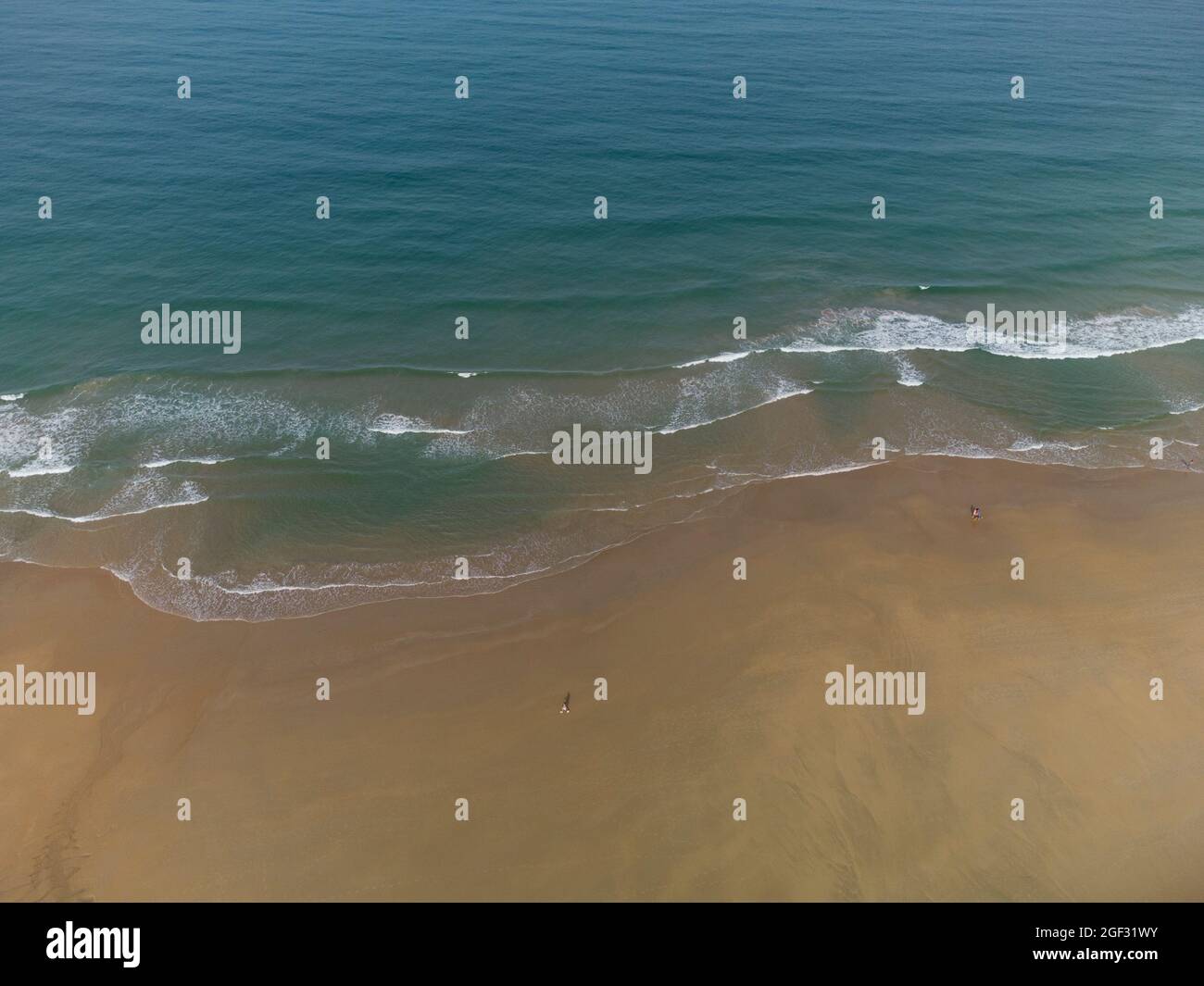 Aerial view of El Palmar beach in Vejer de la Frontera, Cadiz in Spain ...
