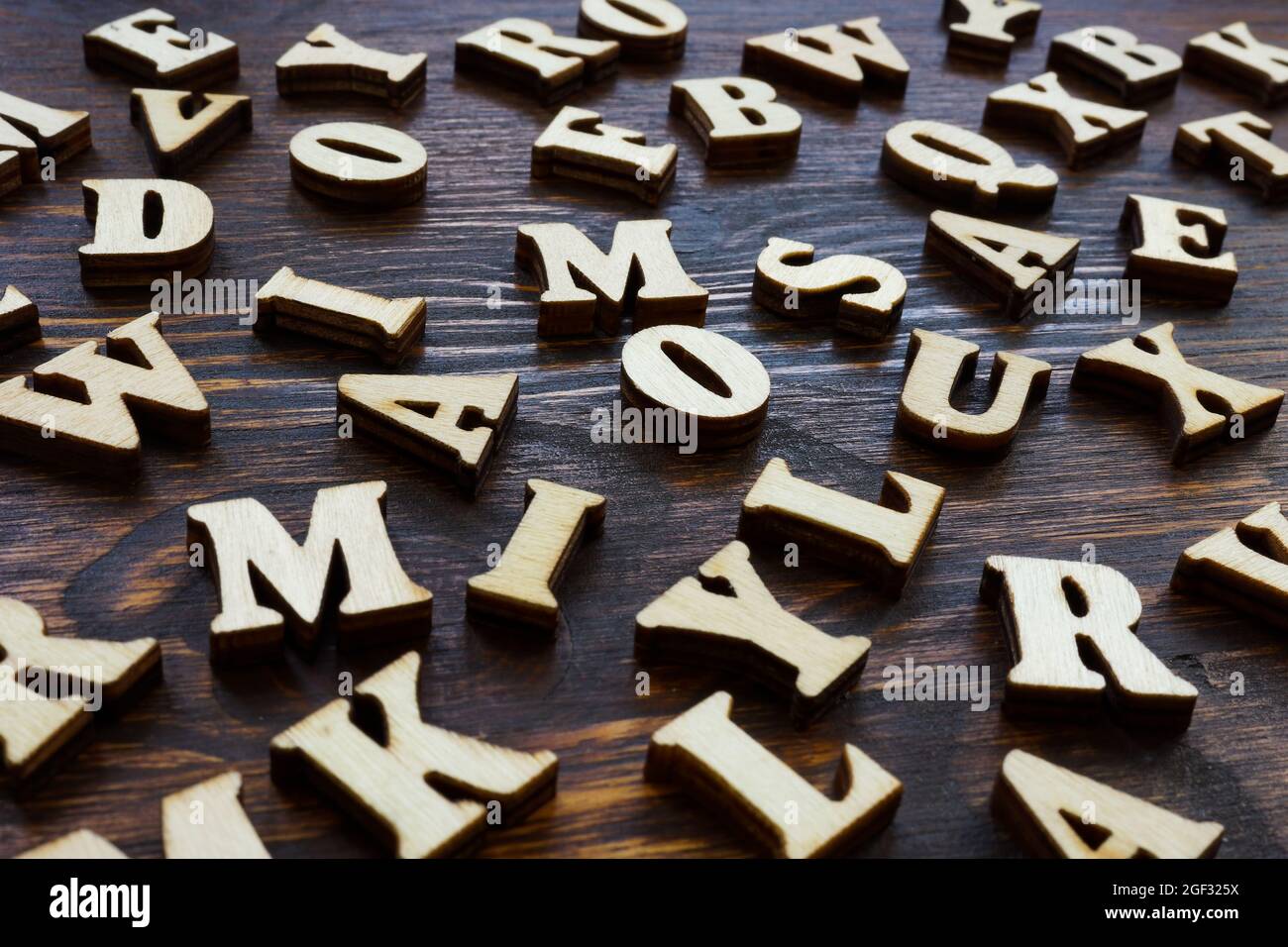 Storytelling and blogging concept. Wooden letters on the desk Stock ...