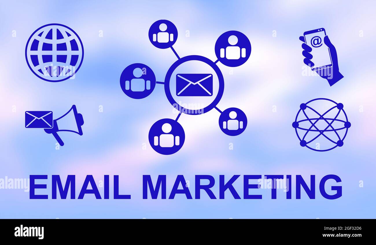 Illustration of an email marketing concept Stock Photo - Alamy