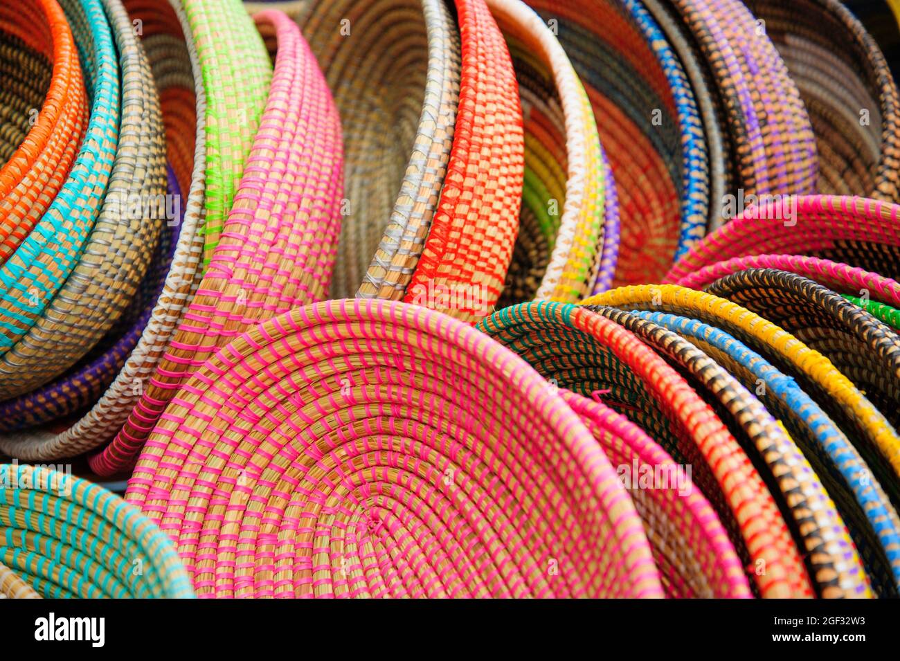 Colorful handmade baskets Stock Photo - Alamy