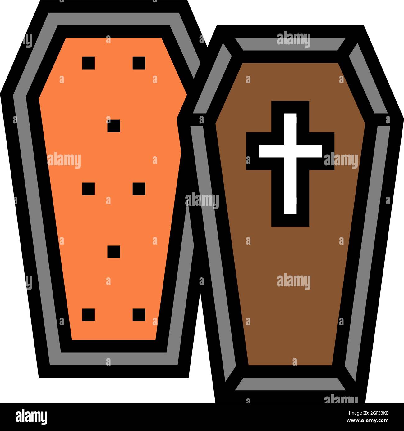 coffin halloween color icon vector illustration Stock Vector Image ...