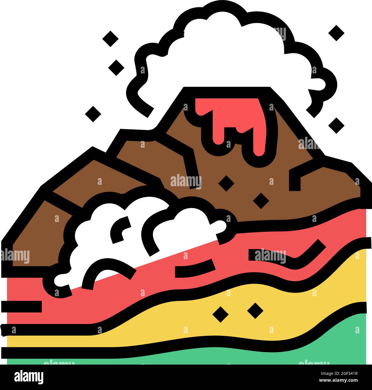 volcano hawaii color icon vector illustration Stock Vector Image & Art ...