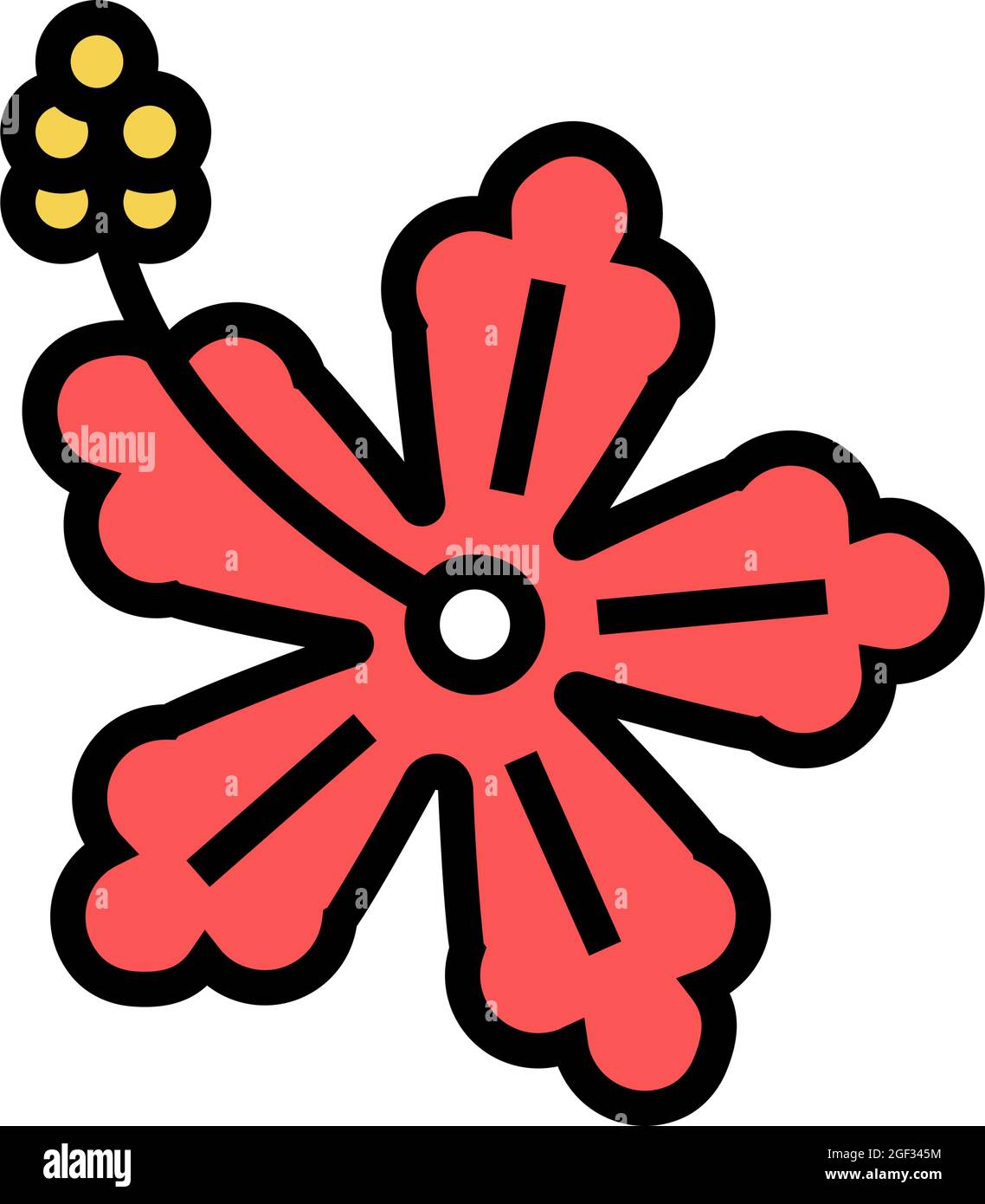 hibiscus flower hawaii color icon vector illustration Stock Vector ...