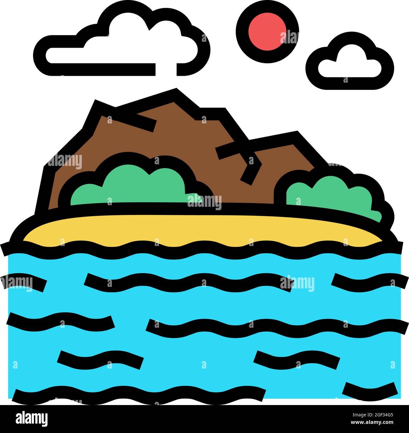 sea coast hawaii color icon vector illustration Stock Vector Image ...