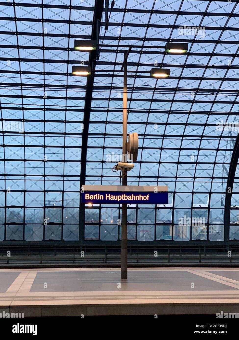 BERLIN, GERMANY - Jan 01, 2021: A vertical shot of the main station in ...