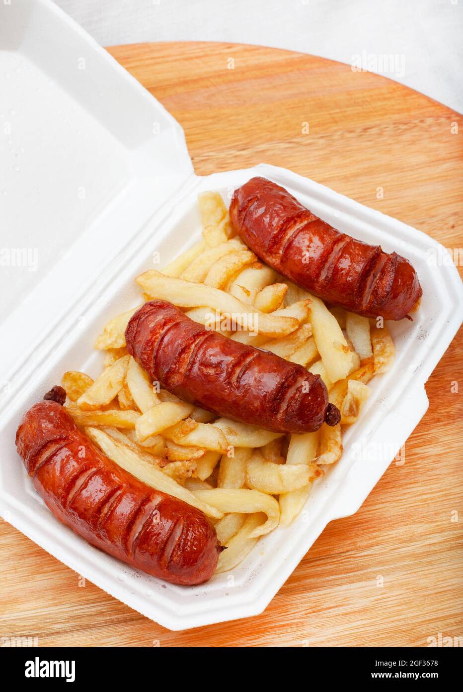 Traditional South African Russian and slap chips Stock Photo - Alamy