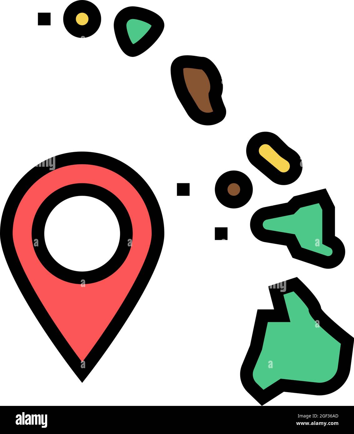 island hawaii map location color icon vector illustration Stock Vector ...