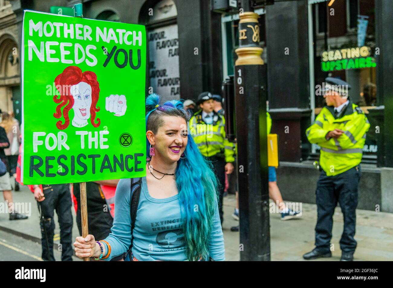 London, UK. 23rd Aug, 2021. Mother earth needs you - Extinction ...