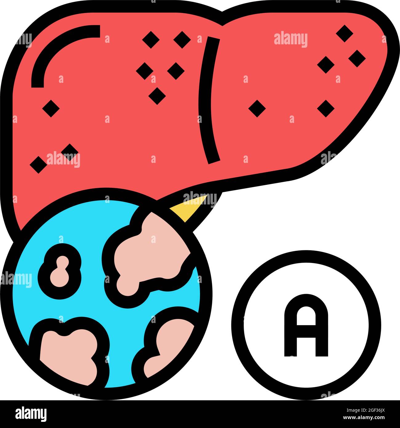 type a hepatitis color icon vector illustration Stock Vector Image ...