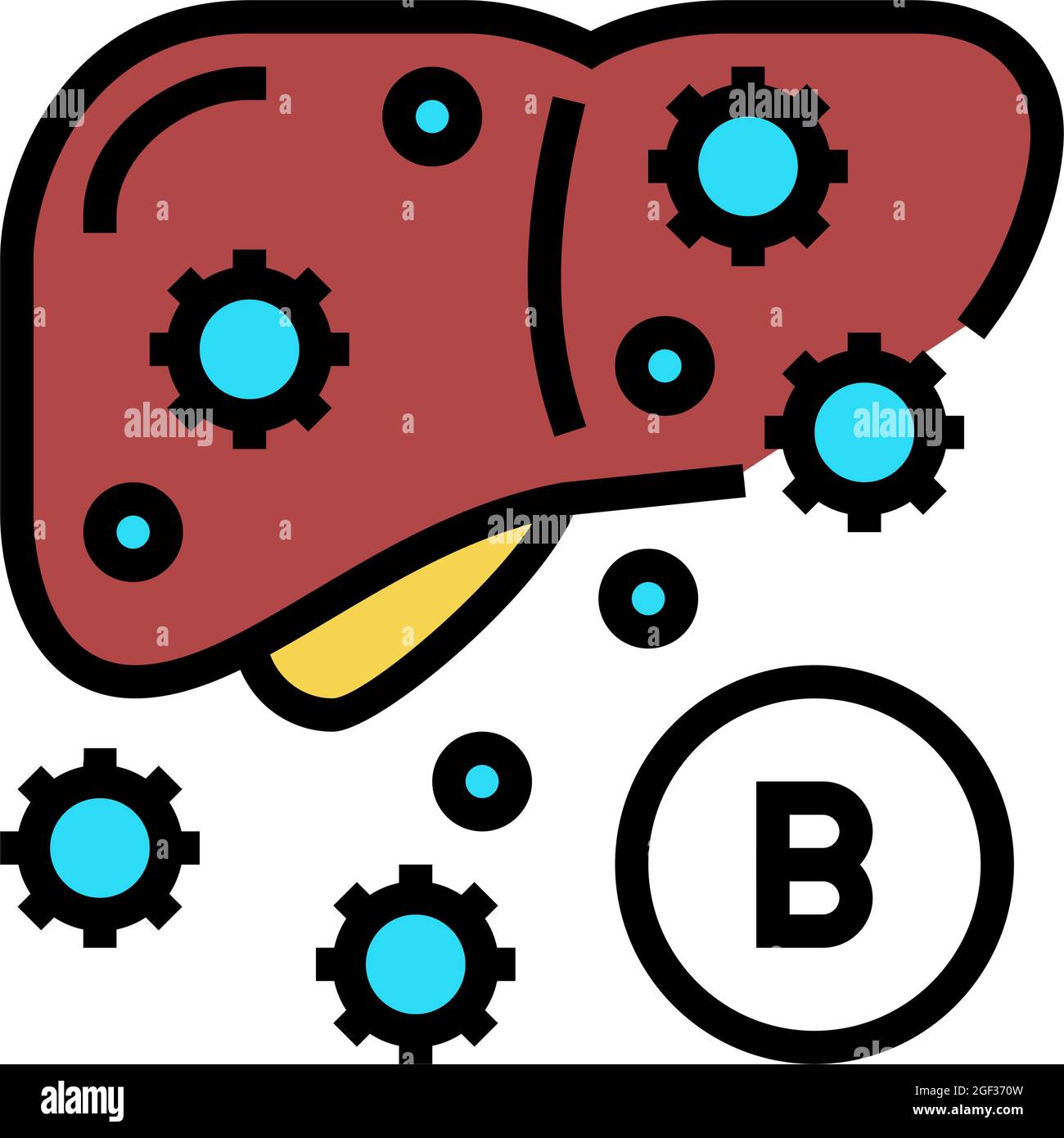 type b hepatitis color icon vector illustration Stock Vector Image ...