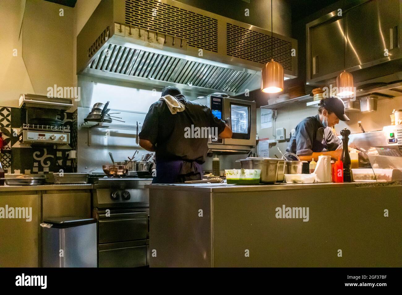 Nice, France, Professional Kitchen, French Chefs at Work in BIstro ...