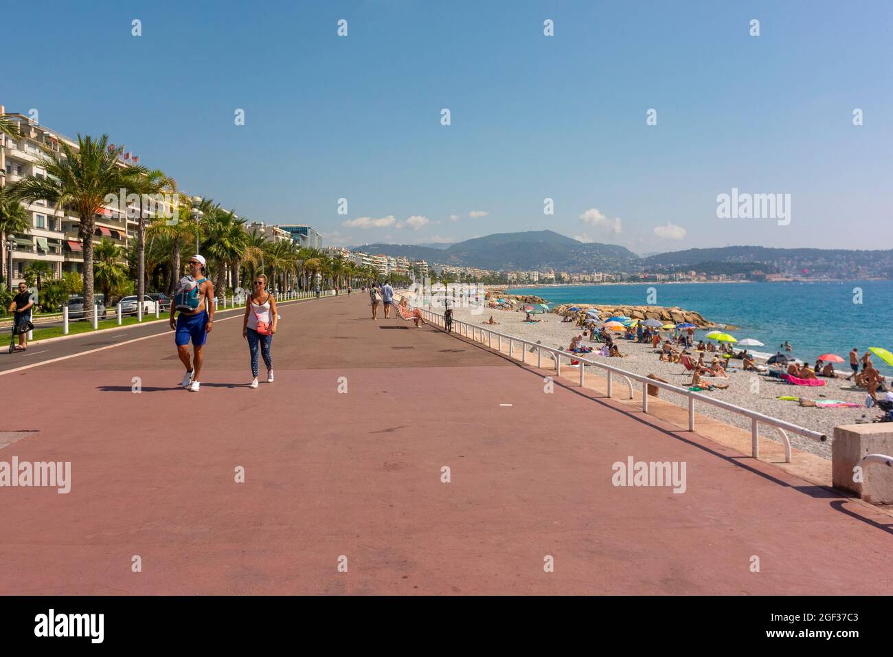 Nice, France, People Walking Street Scenes, Beach Scene Stock Photo - Alamy