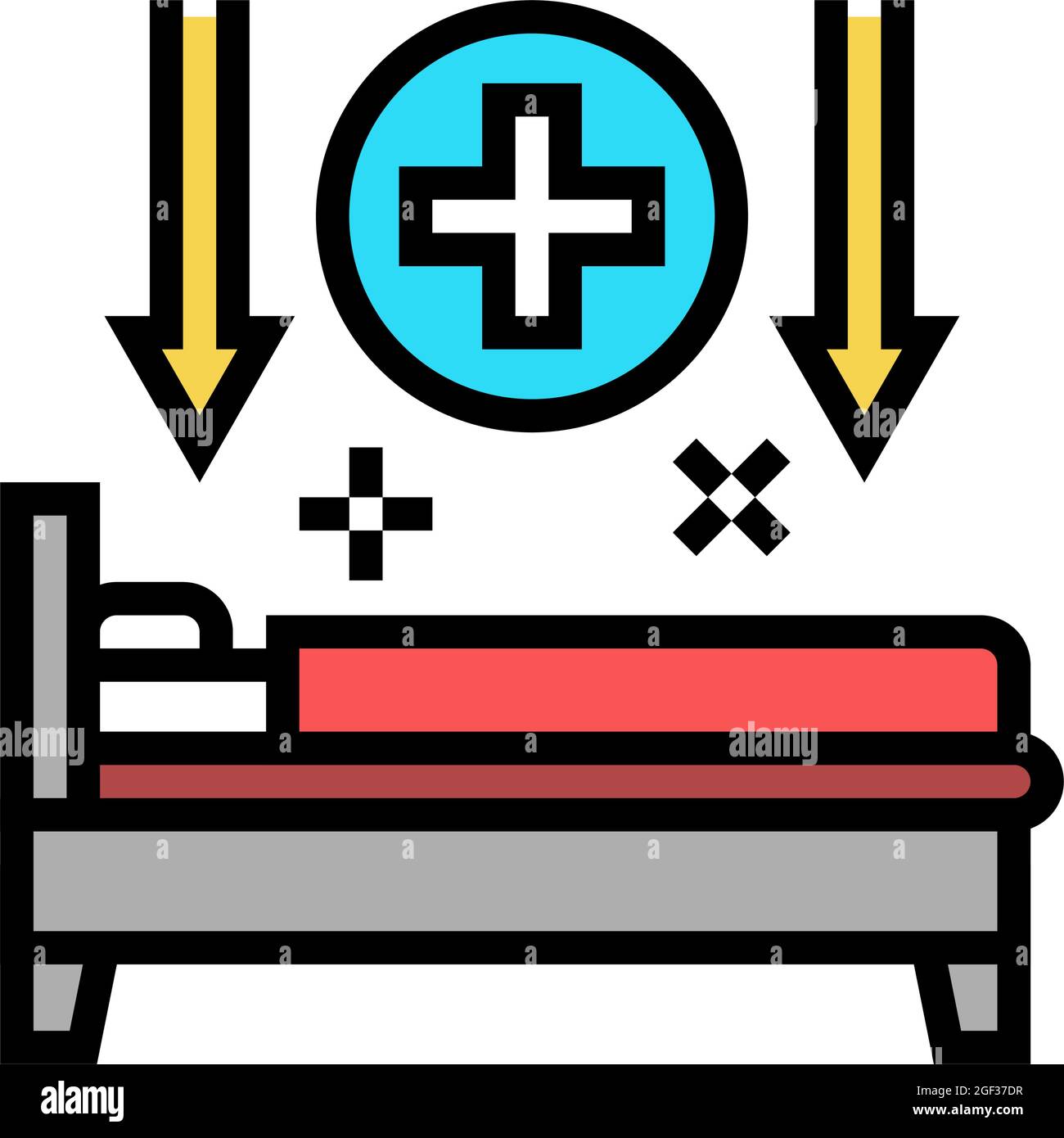 bed rest hepatitis color icon vector illustration Stock Vector Image ...