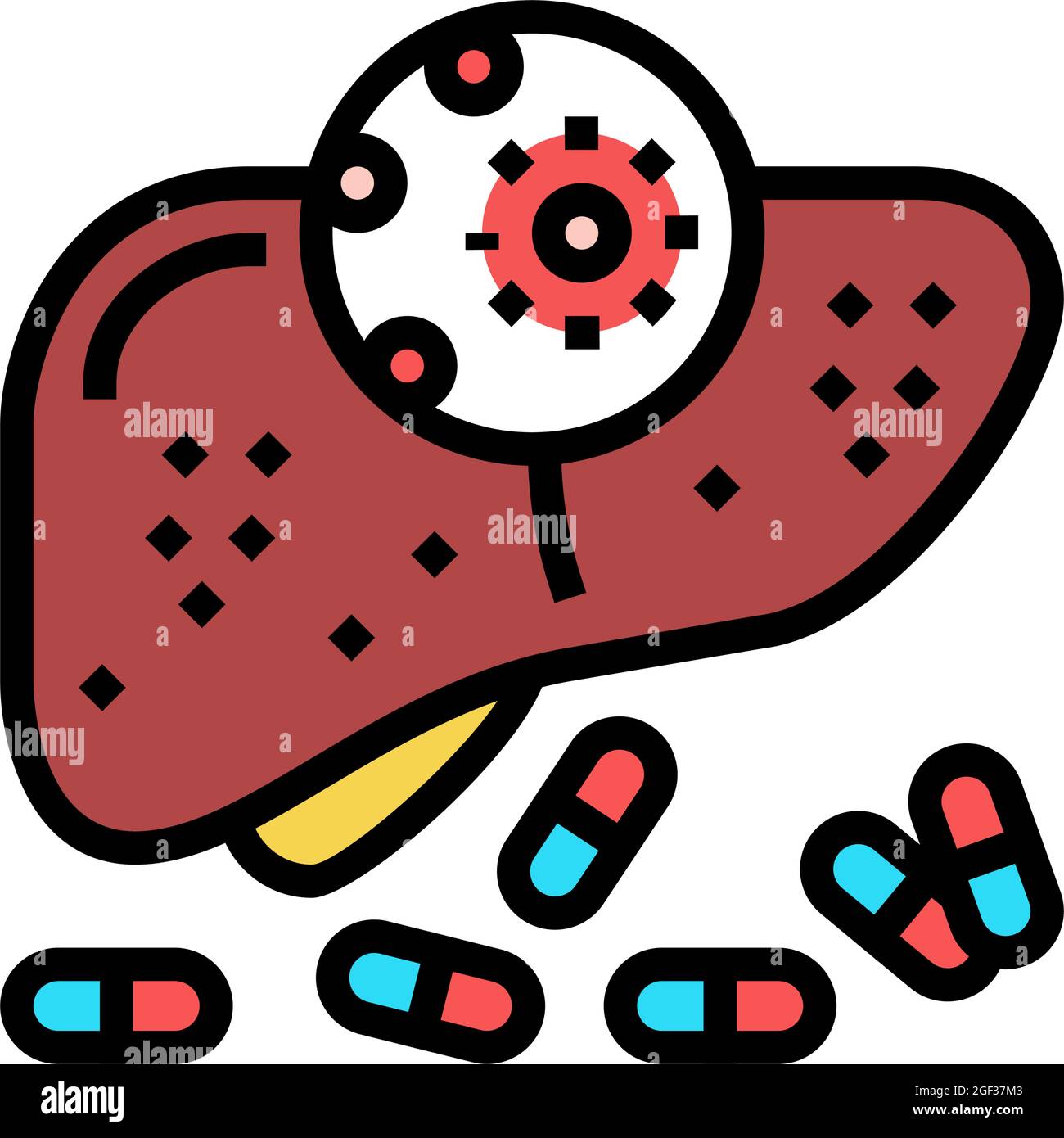 antiviral drugs hepatitis color icon vector illustration Stock Vector ...
