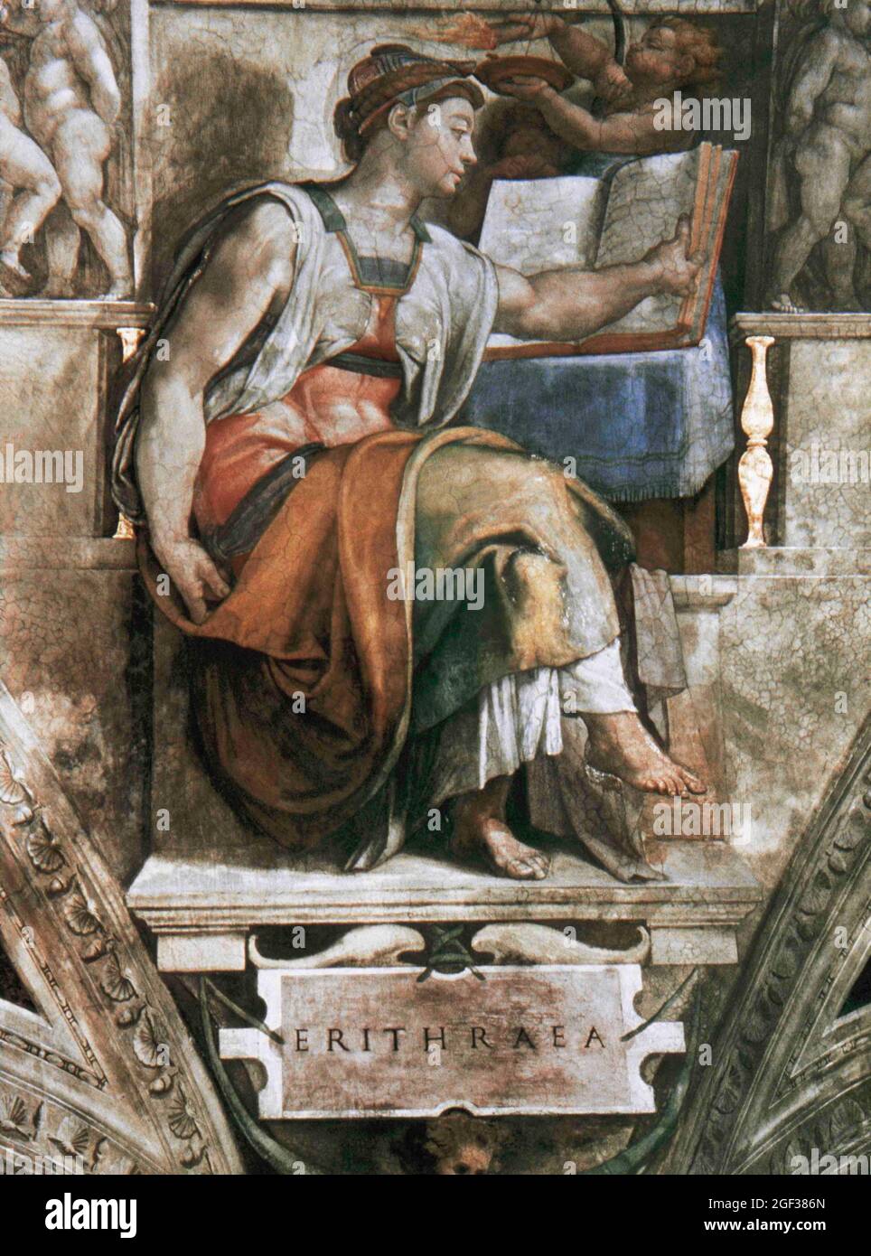 Michelangelo (1475-1564). The Erythraean Sibyl. Prophetess of classical ...