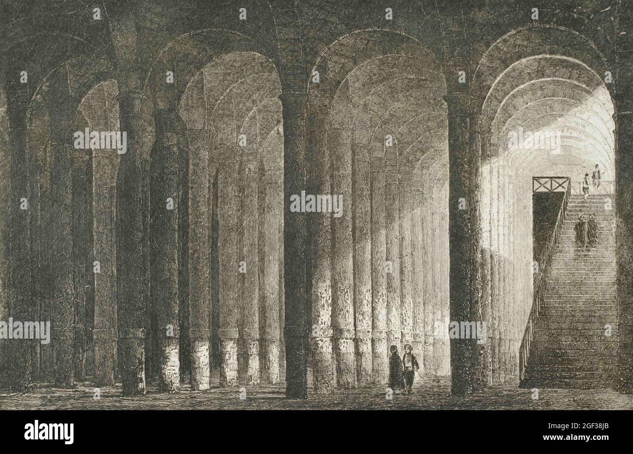 Ottoman Empire. Turkey. Constantinople (today Istanbul). Cistern of ...