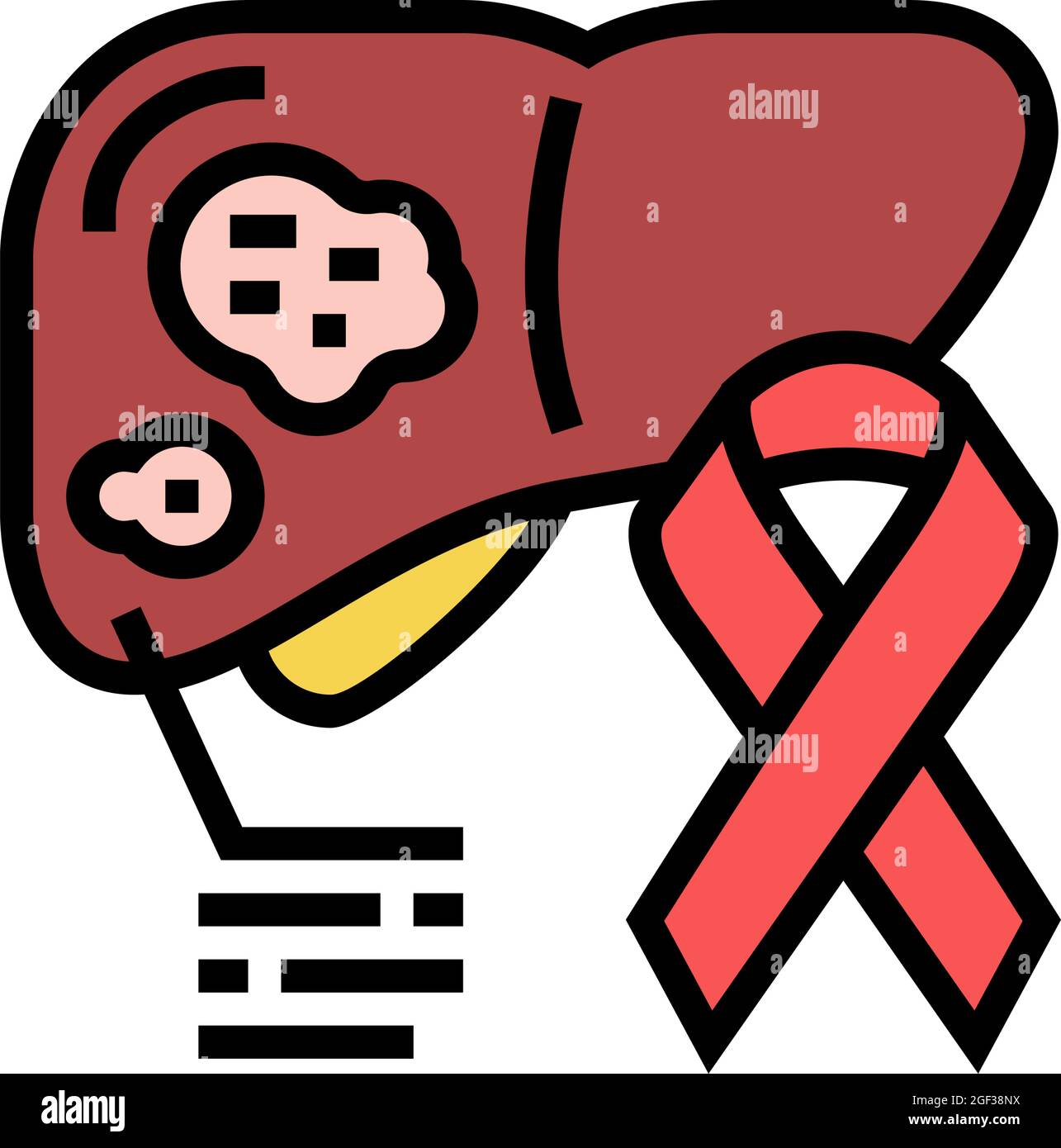 liver cancer color icon vector illustration Stock Vector Image & Art ...