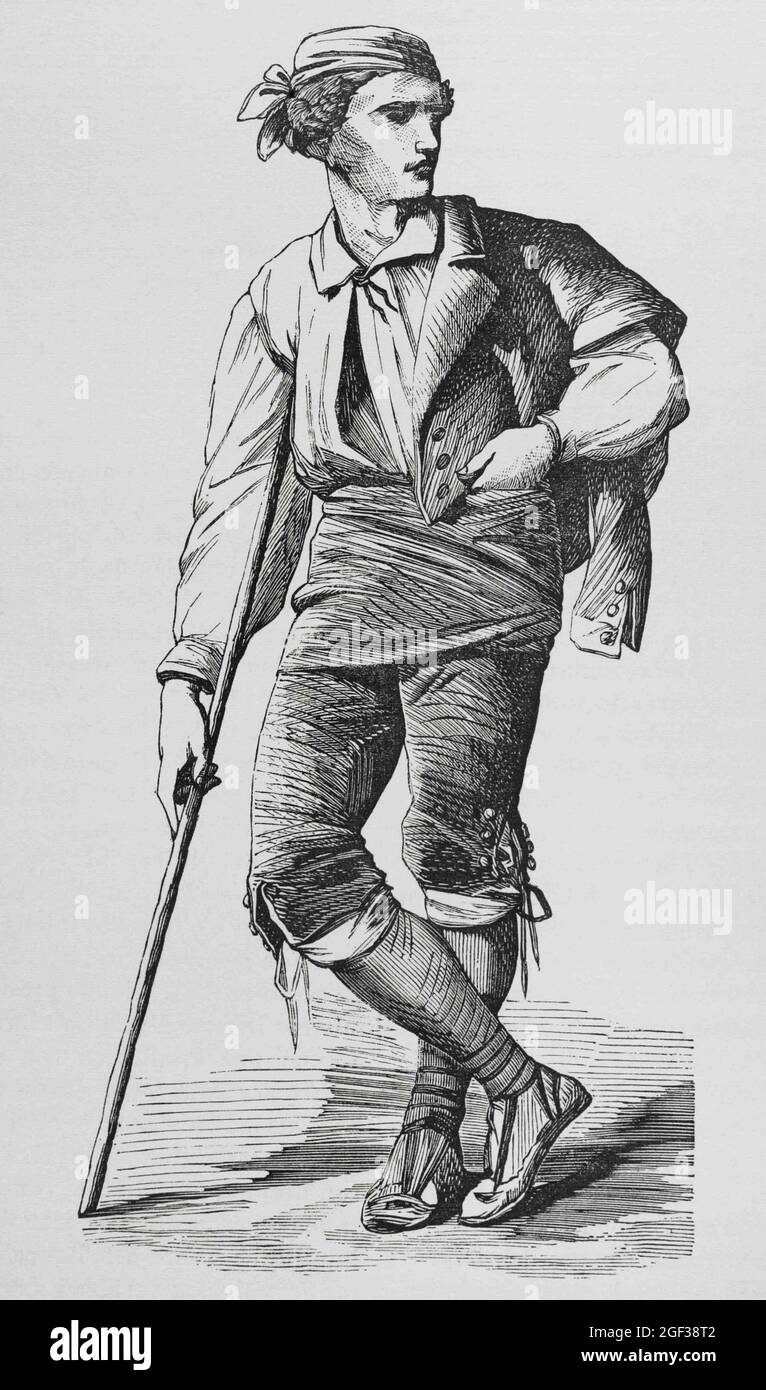 Spain, Aragon. Aragonese man. Engraving. Cronica General de España ...