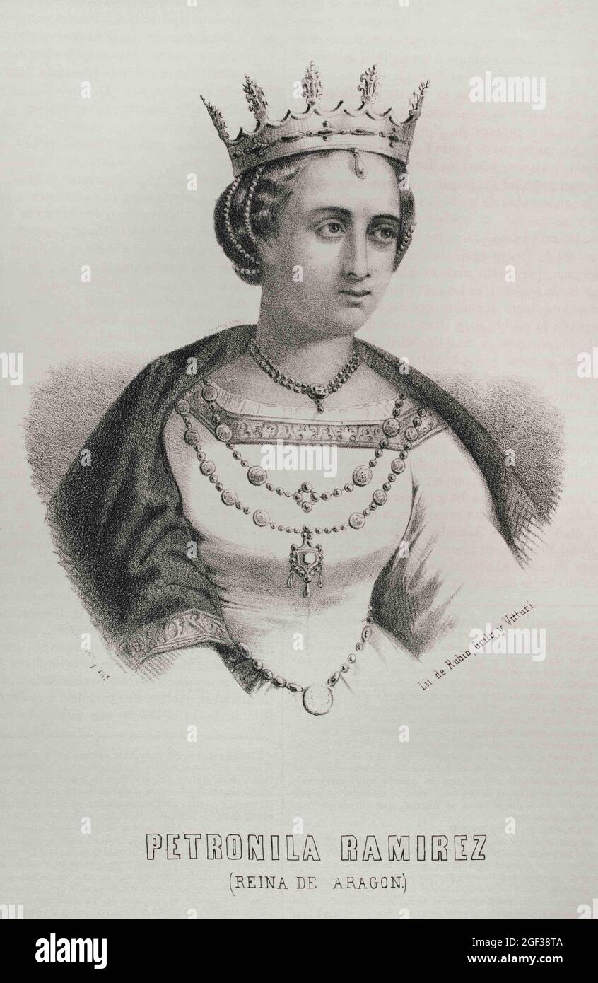Petronilla (1136-1173). Queen of Aragon (1157-1164). Portrait ...